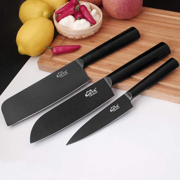 3 Piece Fe302 Black Oxidation Technology Stainless Steel Kitchen Knife ...