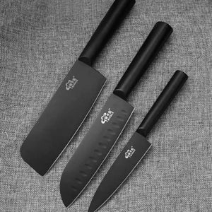 3 Piece Fe302 Black Oxidation Technology Stainless Steel Kitchen Knife ...