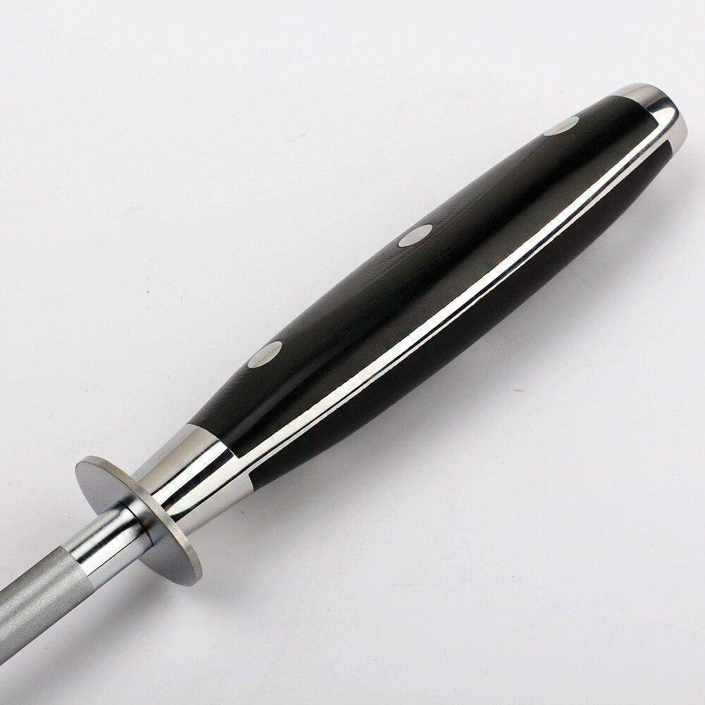 8 inch Professional Diamond Sharpening Steel Honing Rod with G10 Handle ...