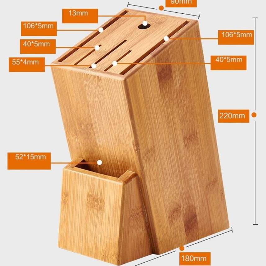 High Quality Bamboo Wood Kitchen Knife Holder - 7 Slots | TOROS ...