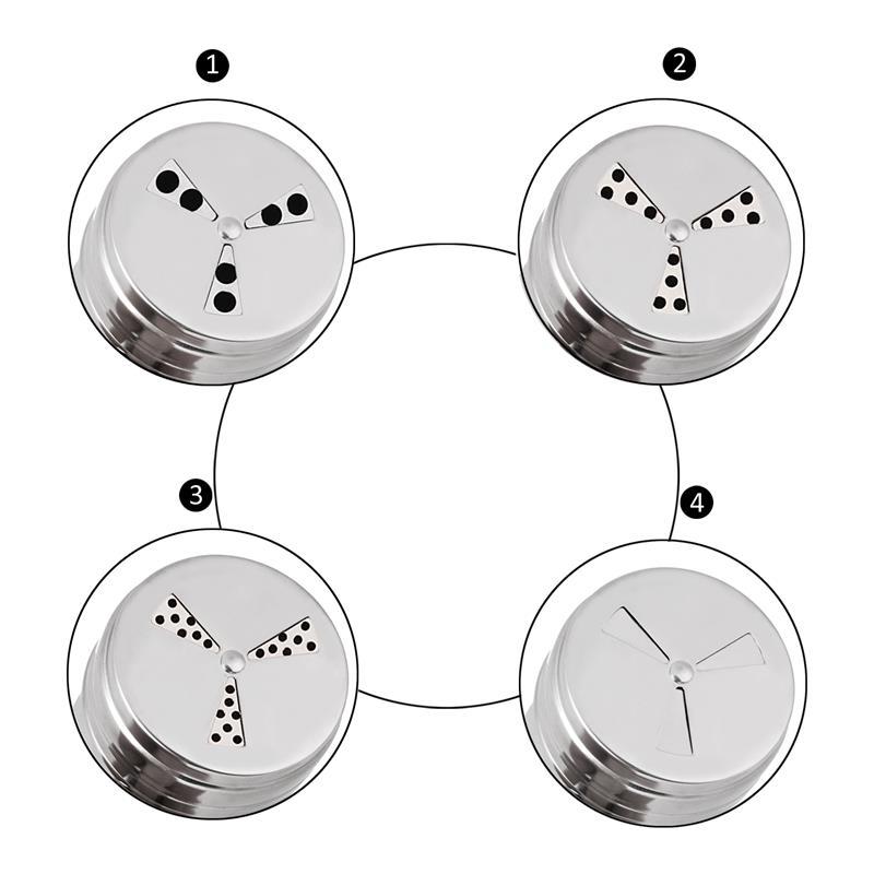 Set of 3 Stainless Steel Adjustable Dry Rub Dredge Shakers with Handles ...